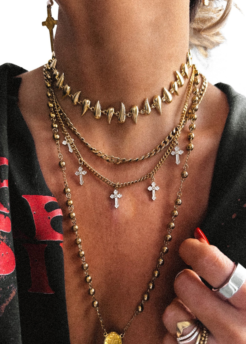 WALK THE LINE STATEMENT CHOKER NECKLACE – Pebby Forevee