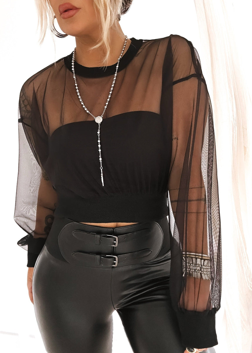 REVIVAL SHEER STATEMENT TOP – Pebby Forevee