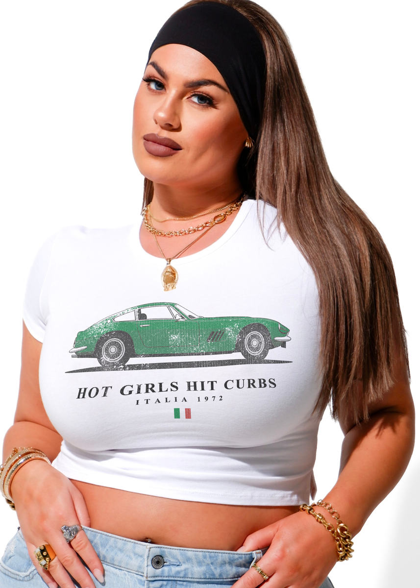 HOT GIRLS HIT CURBS GRAPHIC BABY TEE – Pebby Forevee