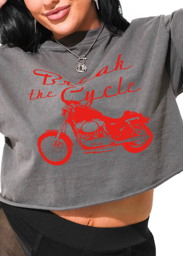 CROPPED BREAK THE CYCLE GRAPHIC TEE – Pebby Forevee