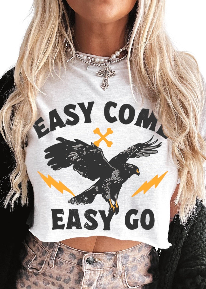 CROPPED EASY COME EASY GO GRAPHIC TEE – Pebby Forevee