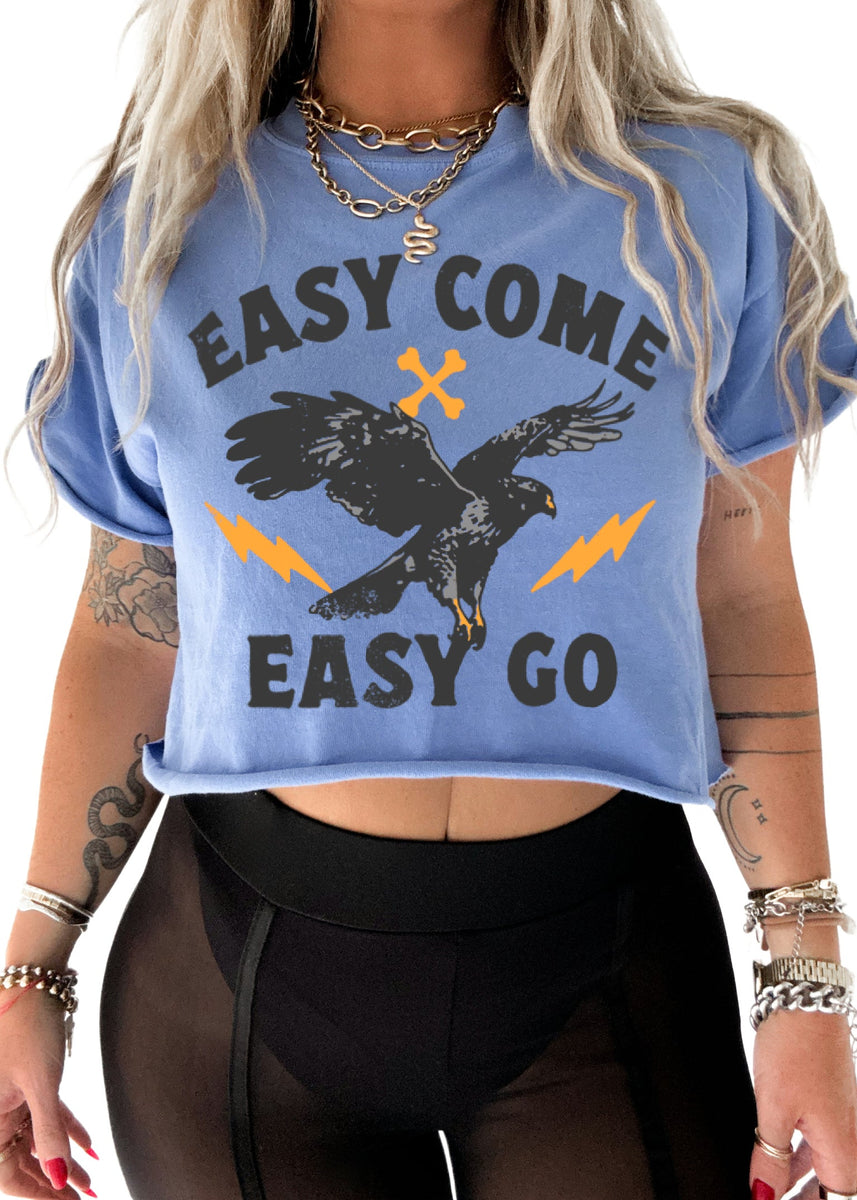 CROPPED EASY COME EASY GO GRAPHIC TEE – Pebby Forevee