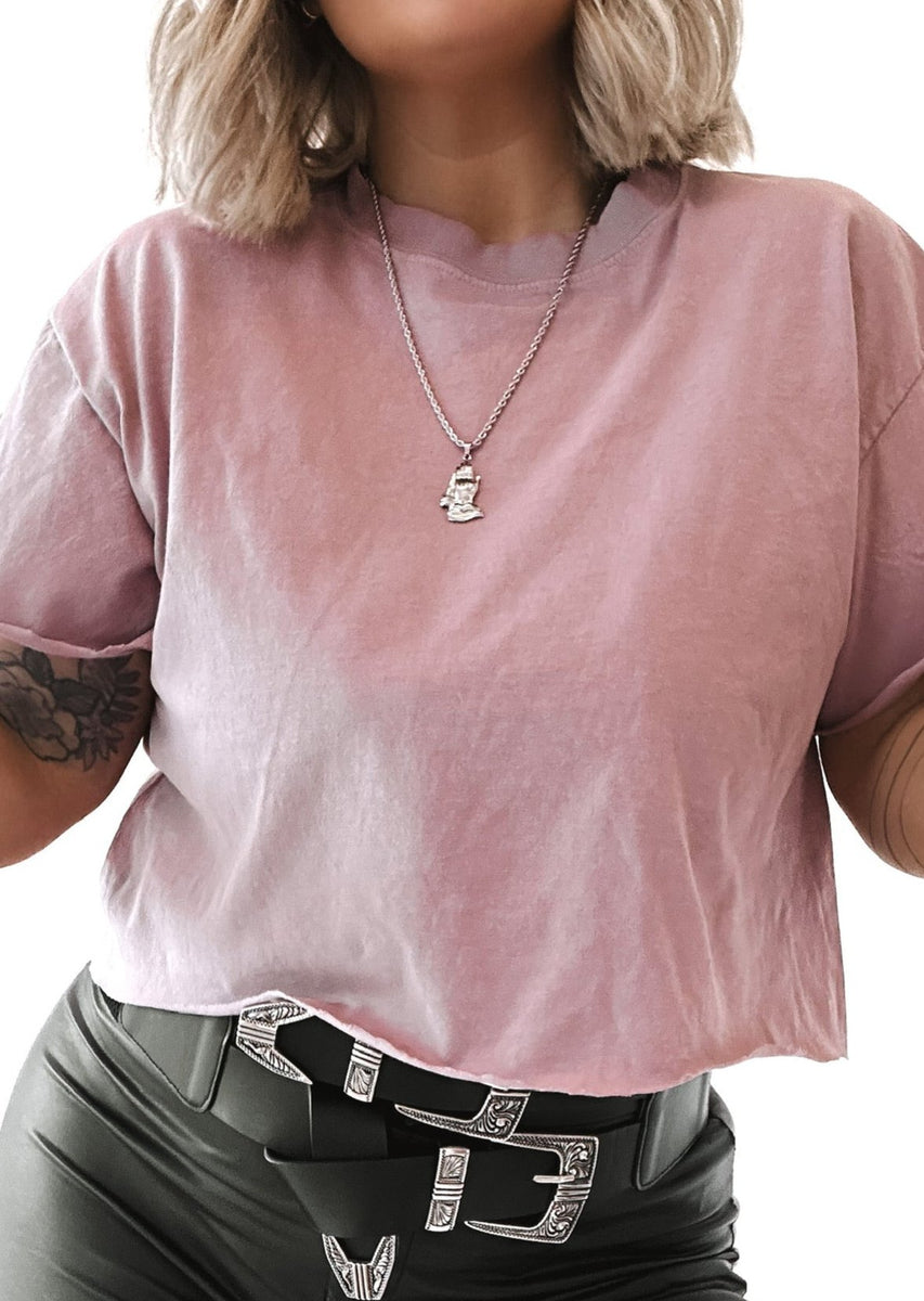 CROPPED PEBBY BASICS LILAC TEE – Pebby Forevee