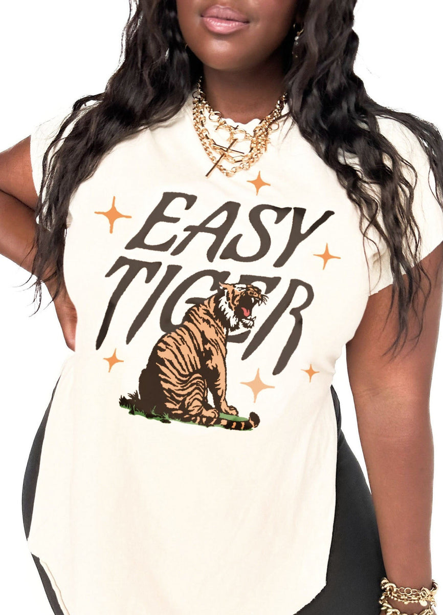 EASY TIGER SIDE SLIT TEE – Pebby Forevee