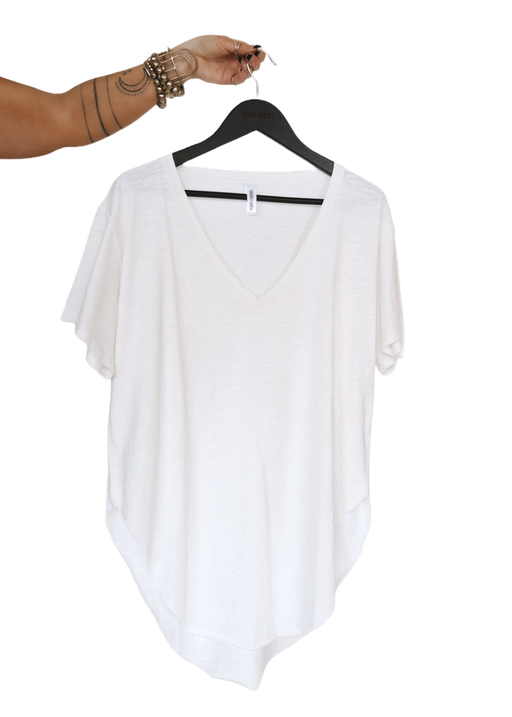 PREMIUM PLUNGE V-NECK SIDE SLIT TOP – Pebby Forevee