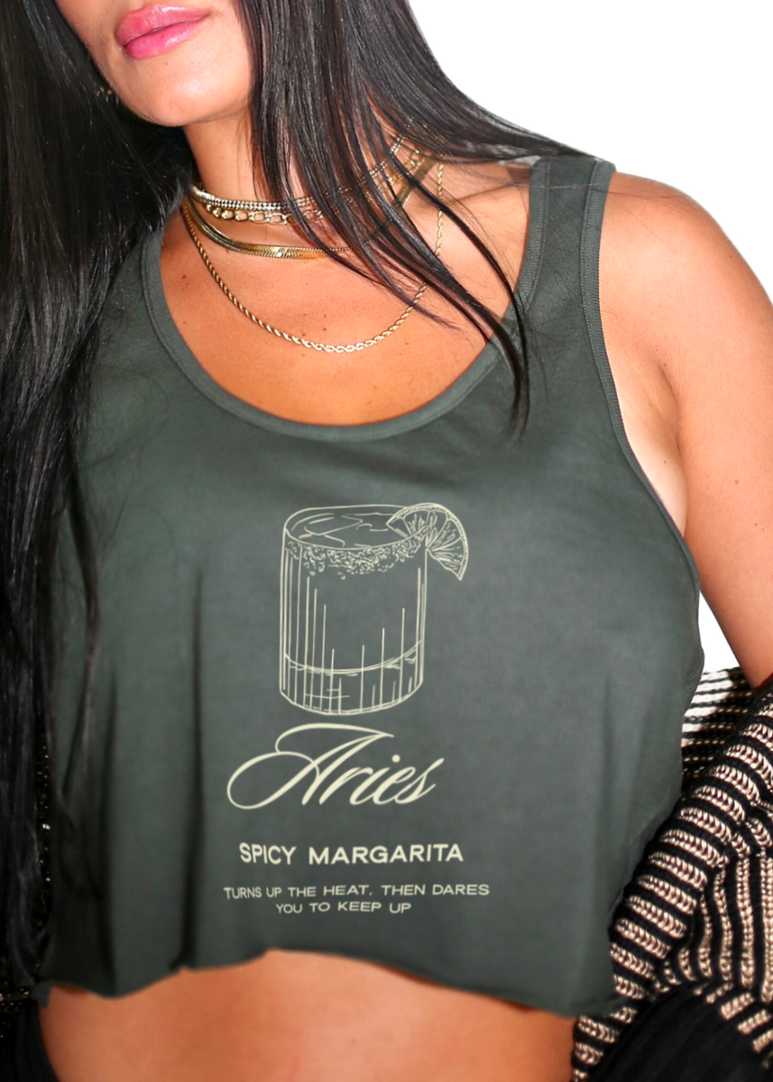 CROPPED ARIES COCKTAIL GRAPHIC BOYFRIEND TANK – Pebby Forevee