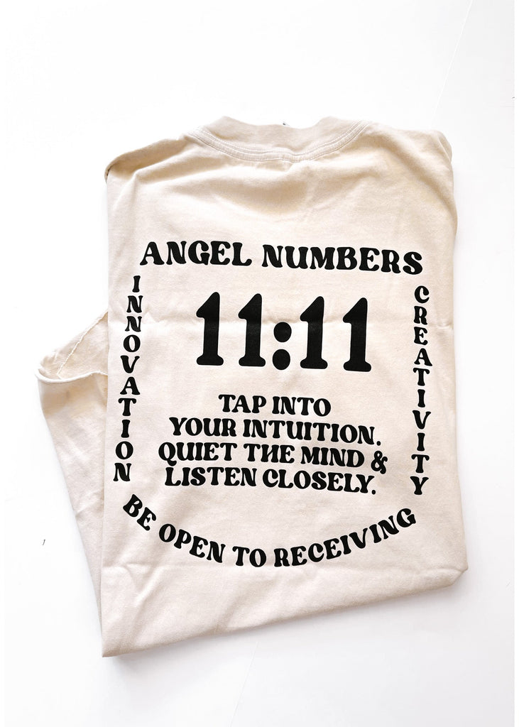 11:11 ANGEL NUMBERS SIDE SLIT TEE – Pebby Forevee