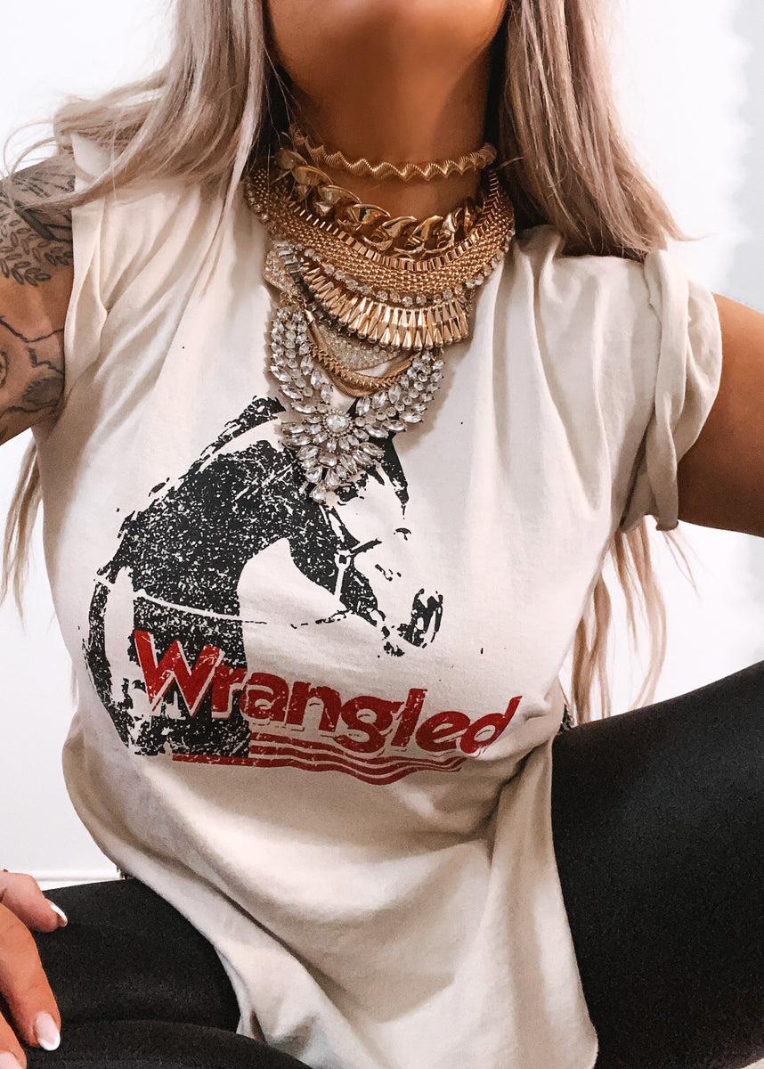 WRANGLED SIDE SLIT TEE – Pebby Forevee