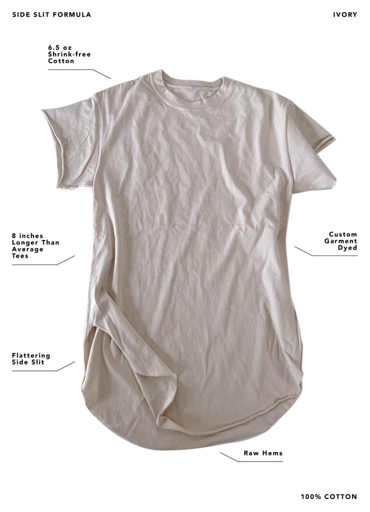 WRANGLED SIDE SLIT TEE – Pebby Forevee